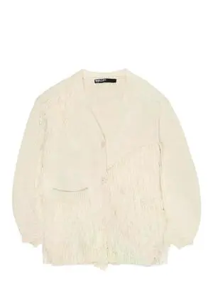 Bimba Y Lola V-neck Cardigan With Fringe - Neutrals