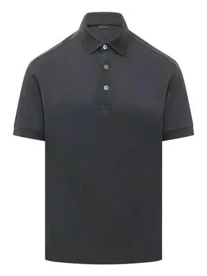 Zegna Short-sleeve Cotton Polo Shirt Blue