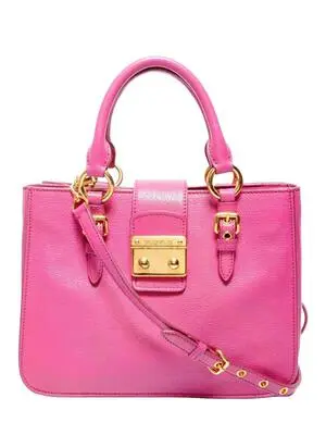 Miu Miu 2010s Madras Tote Bag - Pink