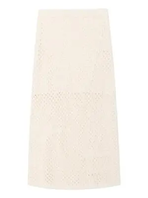 Zadig&Voltaire Cotton And Linen Crochet Jacquard Skirt - Ecru