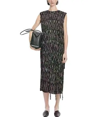 JNBY Geometric-Print Midi Skirt Black
