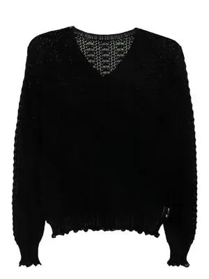 JNBY Gathered Hem V-neck Top - Black