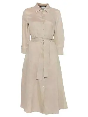 PENNYBLACK Tie-waist Midi Dress - Neutrals