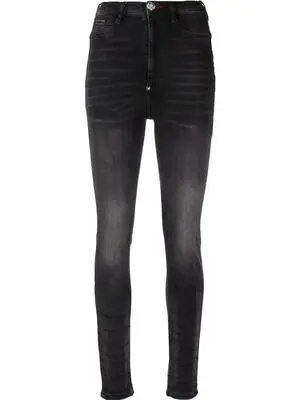 Philipp Plein Iconic High-Waist Jeggings Grey