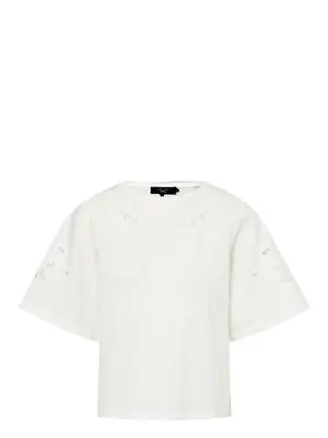 Max Mara Embroidered Cotton Top - White