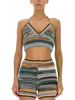 MIISTA Halterneck Cropped Top - Neutrals