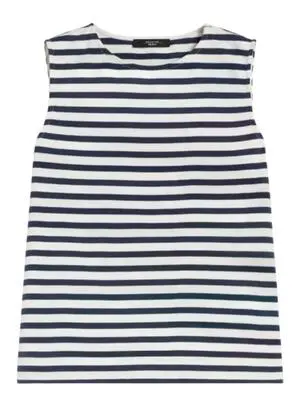 Max Mara Striped Knit Tank Top - Blue