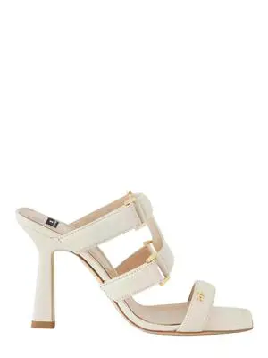 Elisabetta Franchi Logo Detail Strappy High Heel Sandals - Neutrals