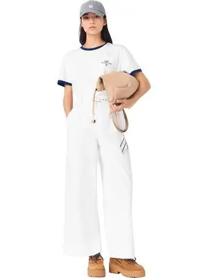 Maje Layered-look T-shirt With Embroidered Pocket - White