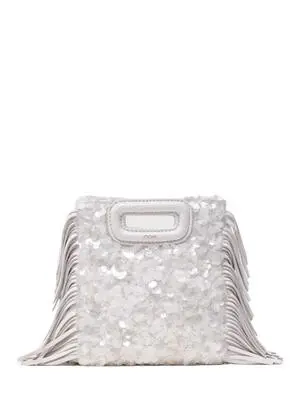 Maje Sequinned Mini Bag - White