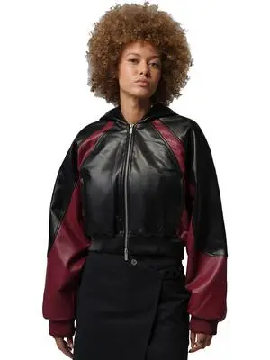 JORDAN Flight Faux Leather Jacket - Black