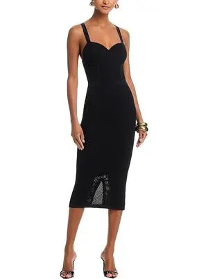 L'Agence Michelle Bra Cup Pointelle Dress - Black