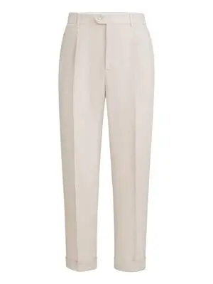 Brunello Cucinelli Linen Pleated Trousers - Beige