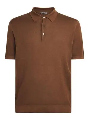 Corneliani Cashmere-silk Polo Shirt - Brown