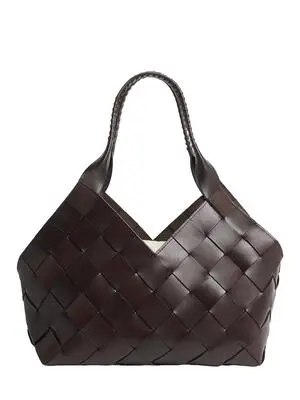 Dragon Diffusion Leather Woven Castello Shoulder Bag Brown