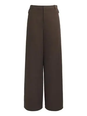 Vince Cotton Utility Wide-leg Trousers - Brown