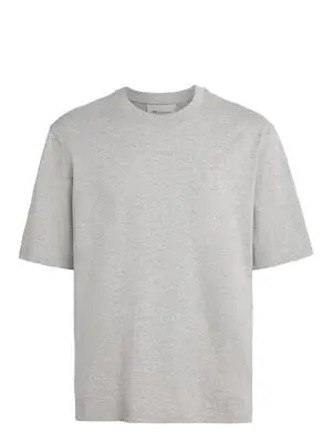 Ami Cotton Embossed Logo T-shirt - Blue