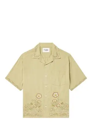 CORRIDOR Augusta Embroidered Cotton Shirt - Green