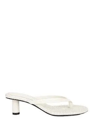 ST. AGNI Woven Thong Heeled Sandal Ecru