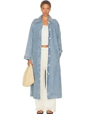 AGOLDE X Maria Mcmanus A-line Massive Coat - Crinkle Indigo