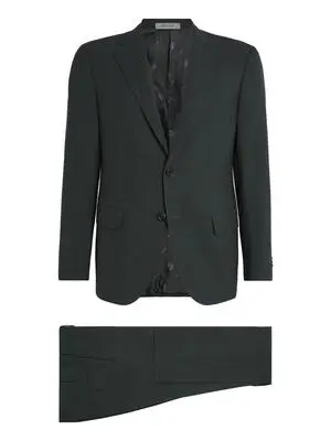 Corneliani Virgin Wool-silk-linen Academy Soft 2-piece Suit - Green