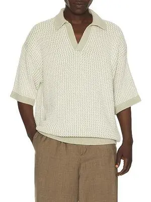 Helmut Lang Bicolor Polo - Putty Multi