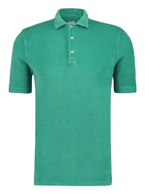 Fedeli Green Bowling Terry Light Dusty Short Sleeve Shirt Green