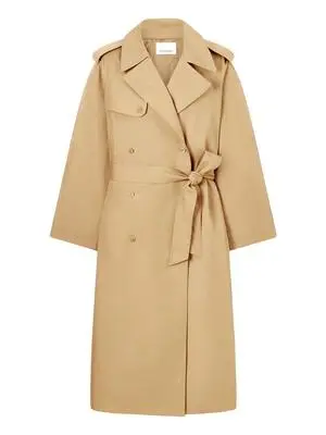 THE FRANKIE SHOP Riva Cotton-Blend Trench Coat Camel