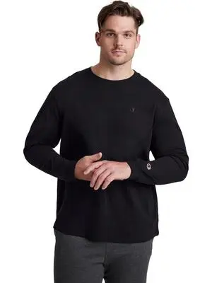 Champion Classic Long Sleeve T-shirt, Embroidered C Logo Big & Tall - Black