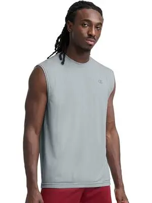 Champion Sport Crewneck Muscle Tee With Script Logo - Quarry