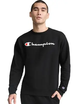 Champion Script Logo Crewneck Sweatshirt - Black