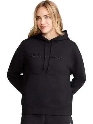 Champion Tonal Script Powerblend Hoodie - Black