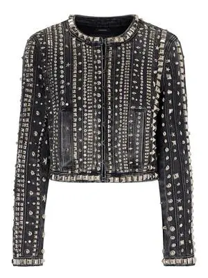 R13 Embellished Cotton-blend Jacket - Black