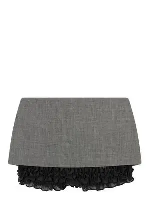 Magda Butrym Herringbone Wool-blend Shorts - Gray