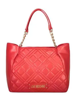Moschino Quilted Chain Tote Bag - Red