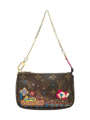 LOUIS VUITTON 2020 Louis Vuitton Monogram Vivienne Christmas Roller Coaster Mini Pochette Accessoires Brown