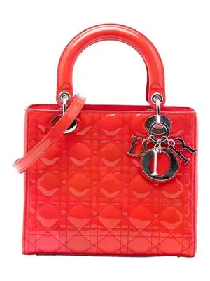 Dior Christian Dior 2012 Medium Lady Dior Satchel Orange