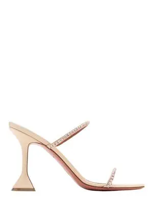 Amina Muaddi 95mm Gilda Heeled Sandals - Neutrals