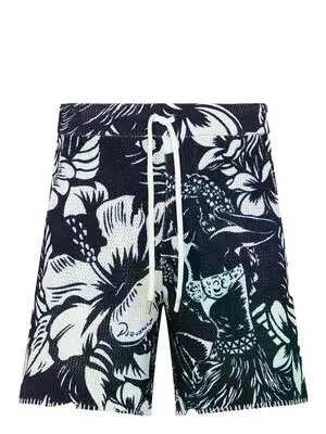 Dsquared2 Floral Print Drawstring Shorts - Blue