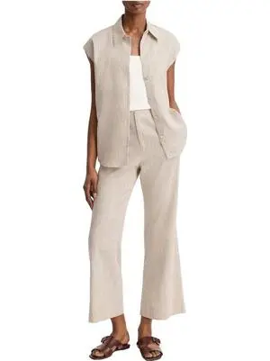 Vince Ticking Linen-cotton Trouser - Stripe