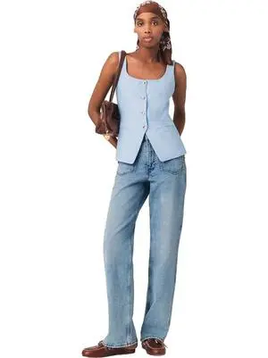 Maje Long Tailored Jacket Blue