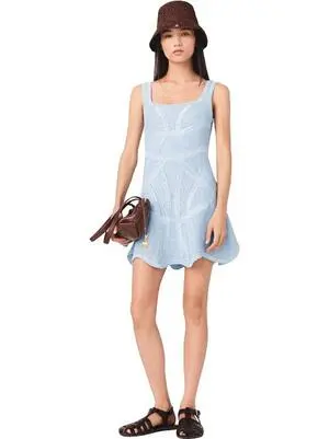 Maje Short Crochet Dress - Blue