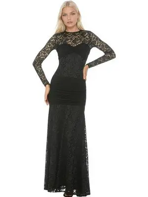 ALEXIA ADMOR Nova Long Sleeve Ruched Dress Black