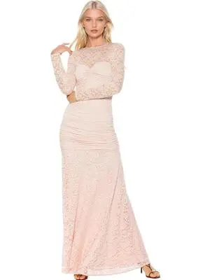 ALEXIA ADMOR Nova Long Sleeve Ruched Dress Pink