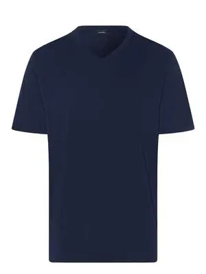 Hanro Night And Day Cotton And Tencel V-neck T-shirt - Deep Navy