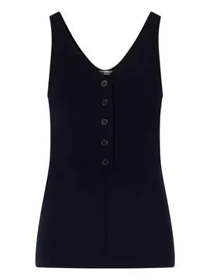 Auralee Wool-Blend Jersey Tank Blue