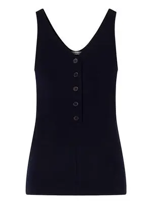 Auralee Wool-Blend Jersey Tank Navy
