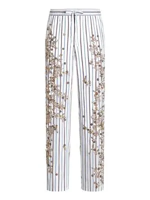 Dolce & Gabbana Cotton-silk Vanity Trousers With Embroidery - Multicolor
