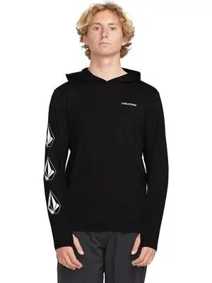 Volcom Iconic Hood Long Sleeve Thrashguard - Black