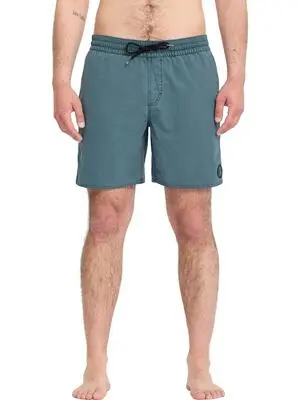 Volcom Center Elastic Waist Trunks - Tradewinds